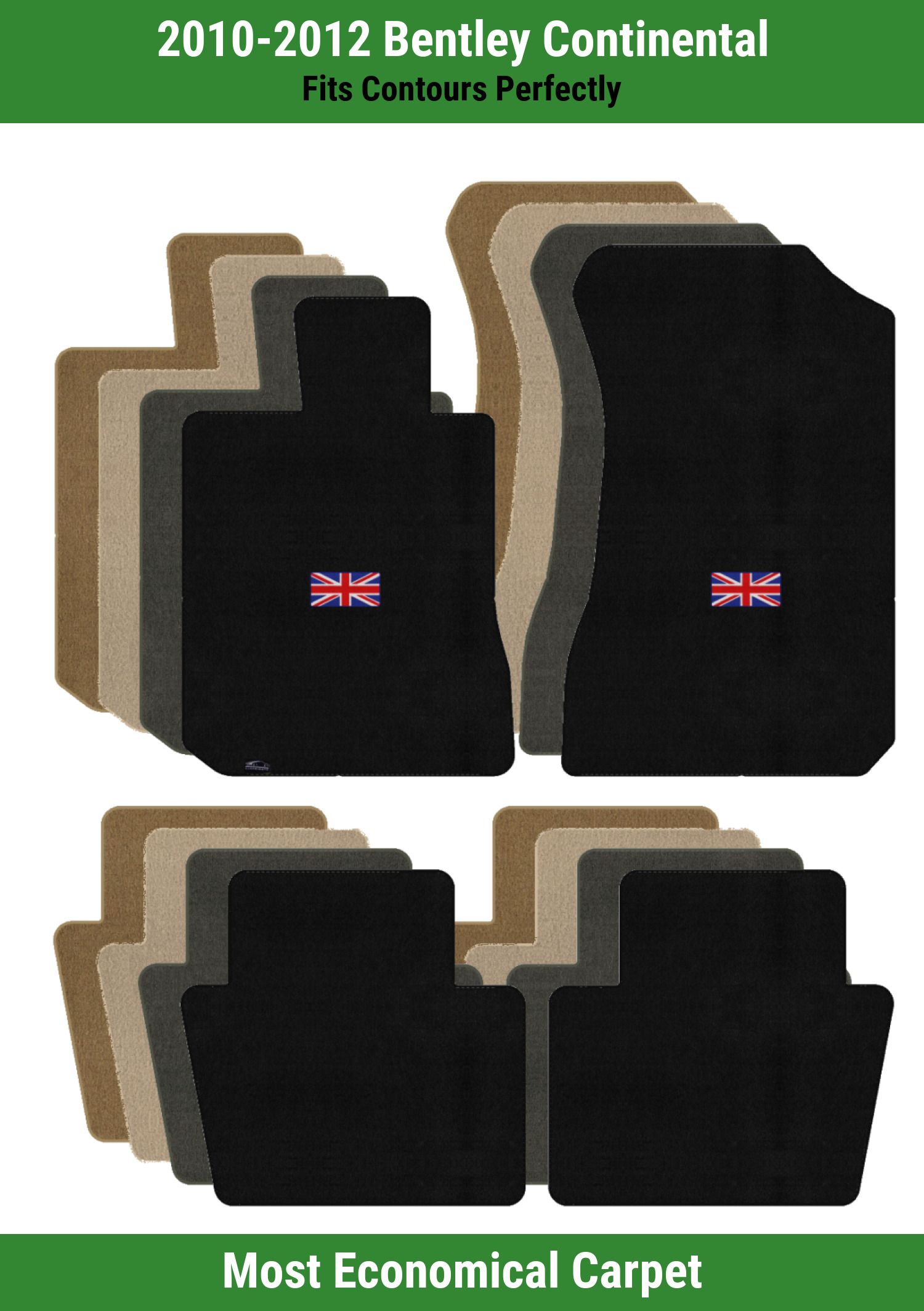 Lloyd Velourtex Front & Rear Mats for '10-12 Bentley Continental w ...