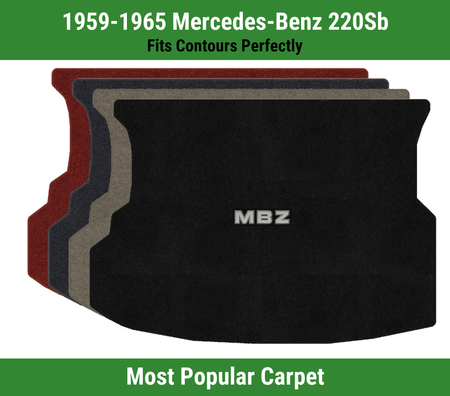 Lloyd Ultimat Trunk Carpet Mat for '59-65 Mercedes-Benz 220Sb w/MBZ ...