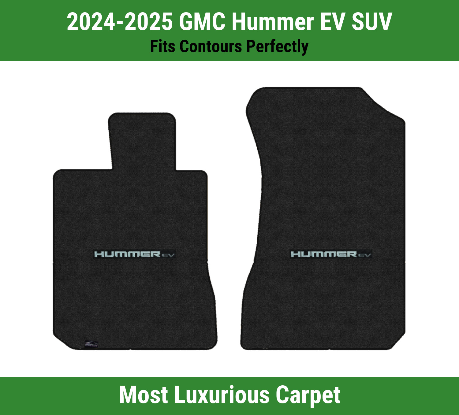 Lloyd Luxe Front Mats for '24-25 GMC Hummer EV SUV w/HummerEV Silver on ...